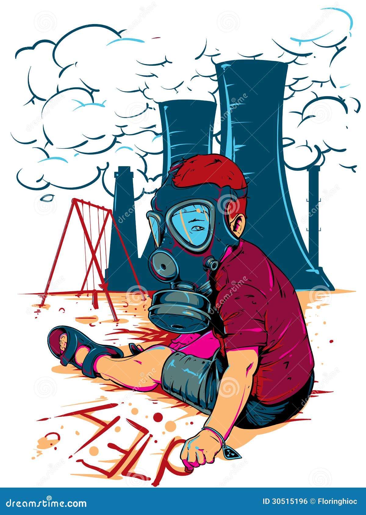 Nuclear child stock vector. Illustration of hazard, child - 30515196