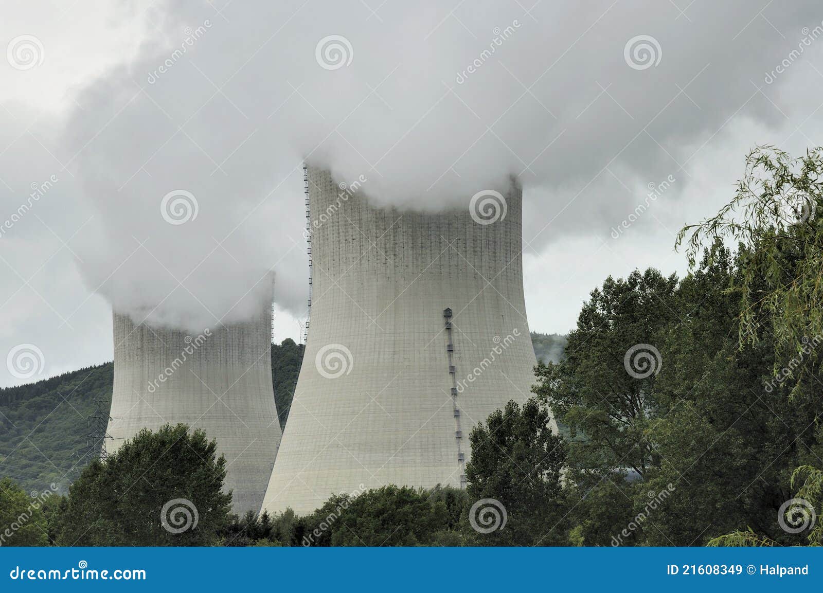 Nuclear Chimney Vapours, Ardennes Stock Image - Image of horizontal ...
