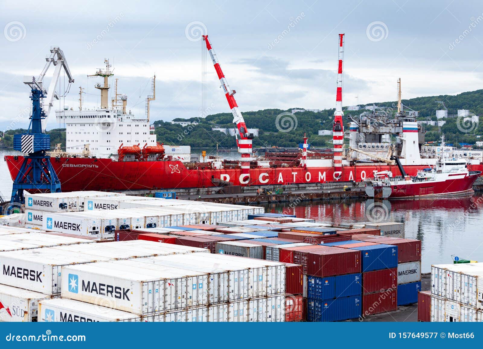 Nuclear container ship editorial photography. Image of machine - 157649577