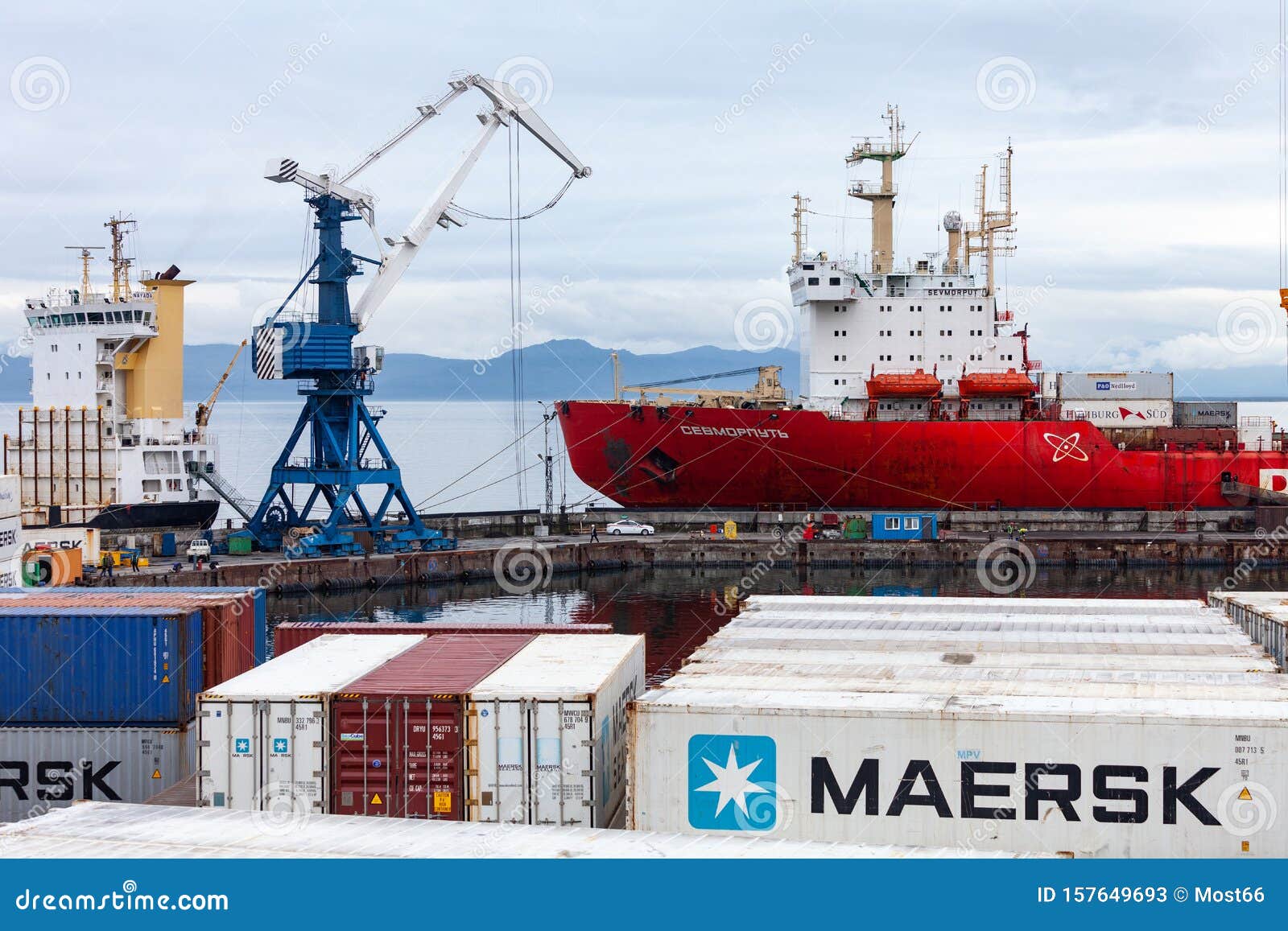 Nuclear container ship editorial stock photo. Image of commercial ...