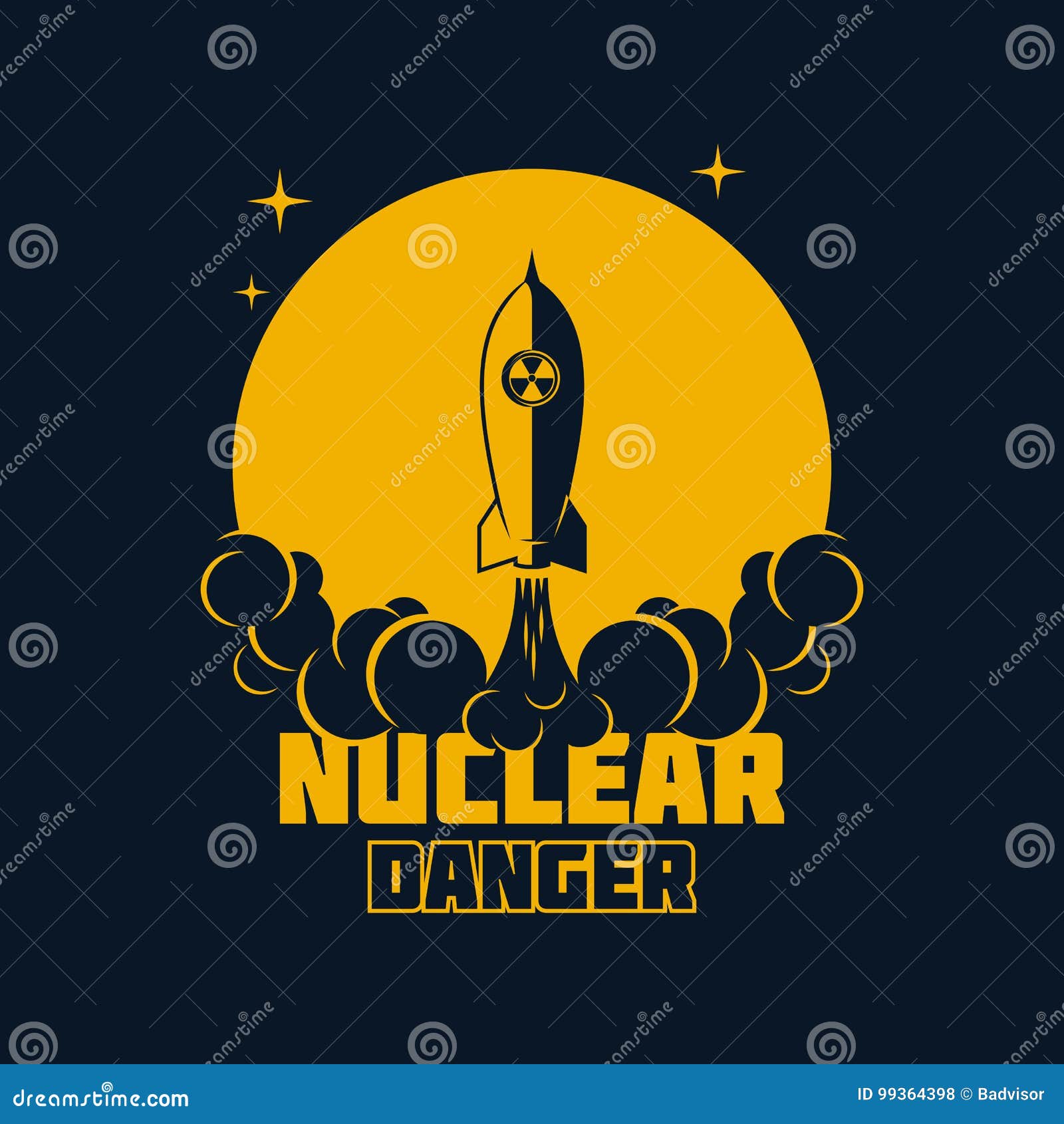 Nuclear Danger - Warning Banner. Vector Illustration Stock Vector ...