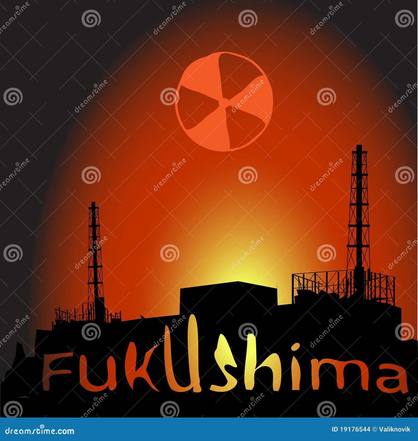 Nuclear disaster stock vector. Illustration of gamma - 19176544