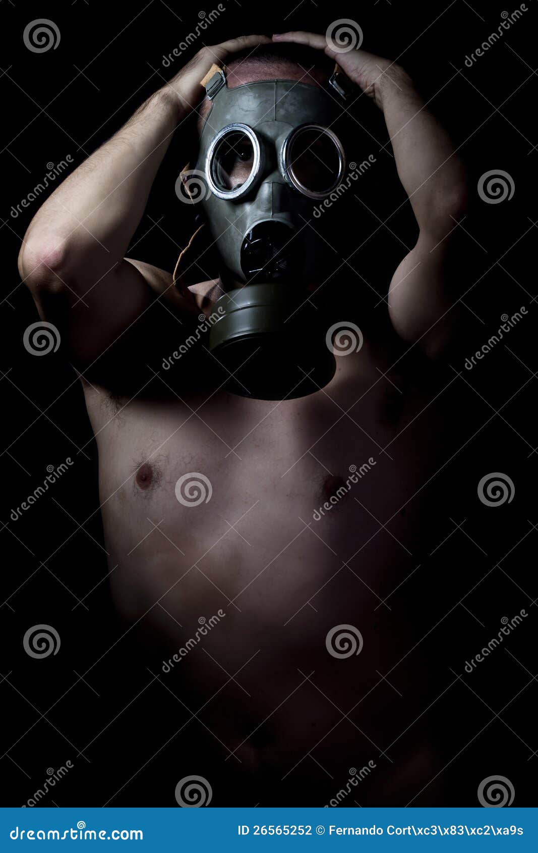 Nuclear Disaster, Man with Gas Mask Stock Photo - Image of black ...