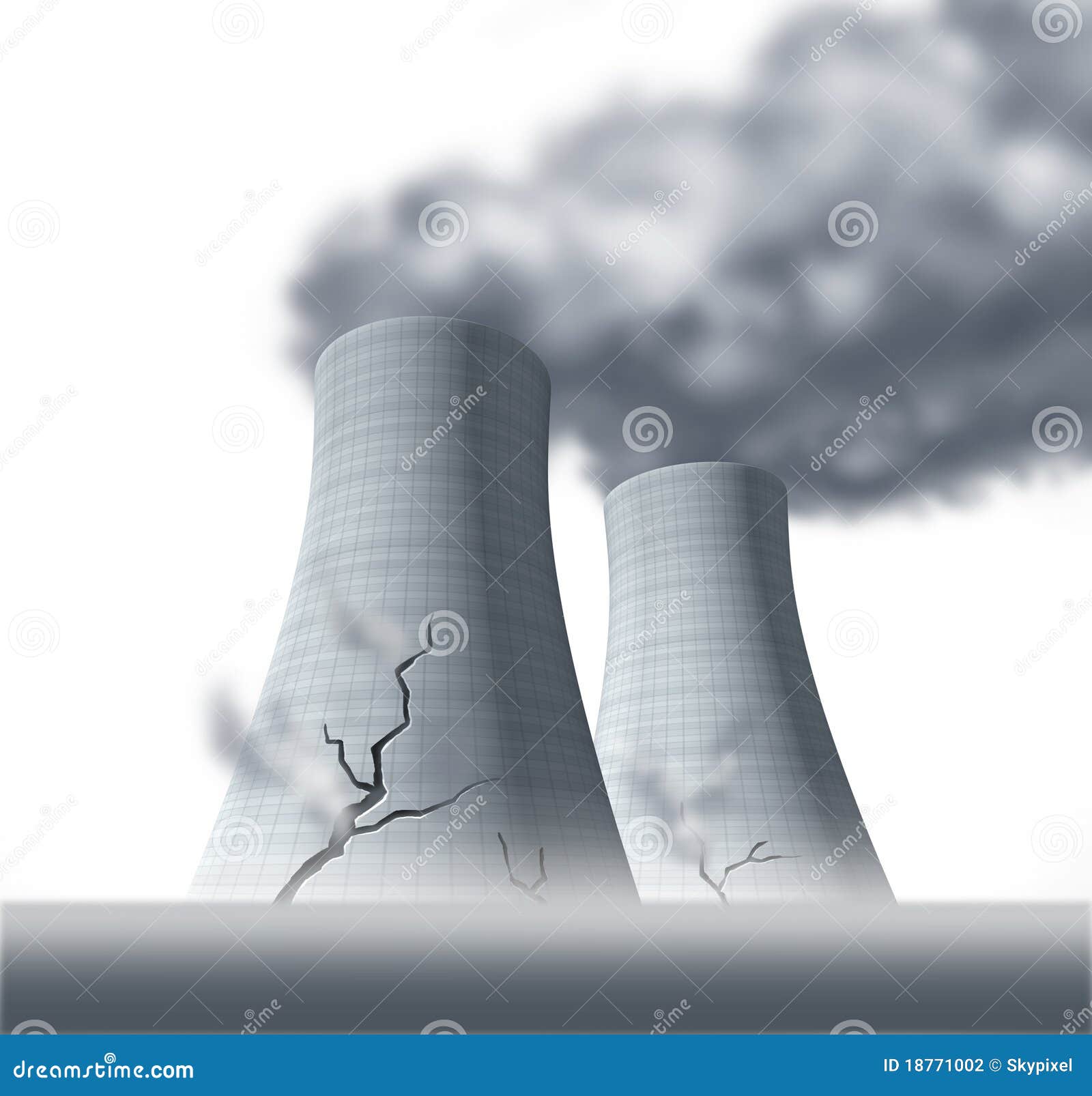 Nuclear Disaster with Radiation Stock Illustration - Illustration of ...