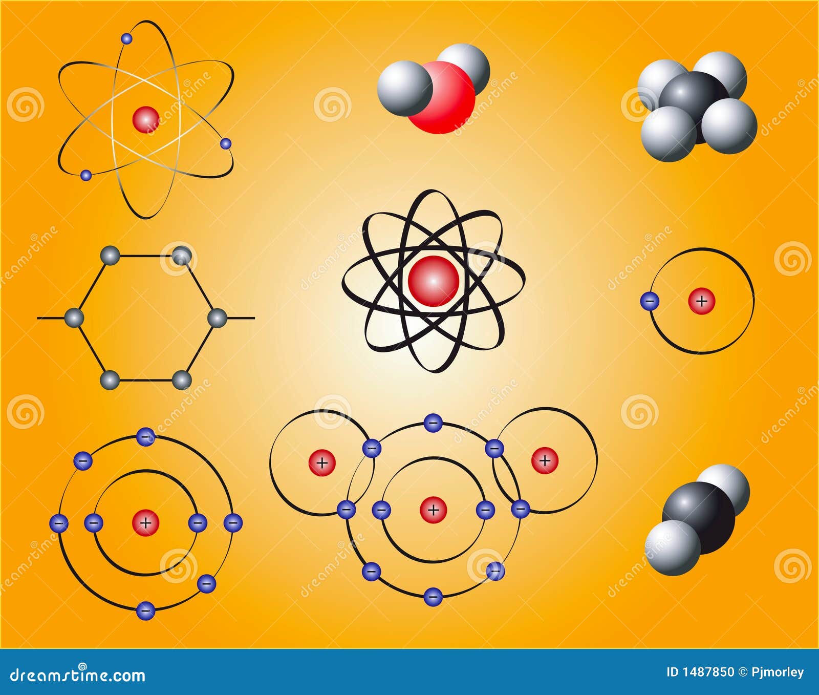 Nuclear Elements stock vector. Illustration of physics - 1487850