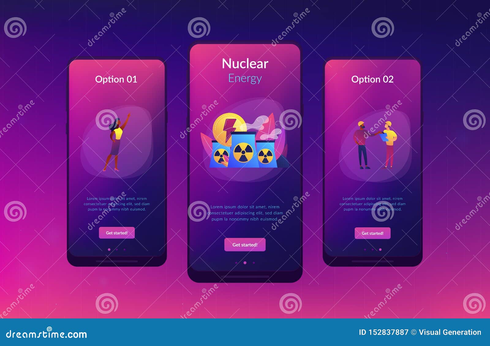 Nuclear Energy App Interface Template. Stock Vector - Illustration of ...