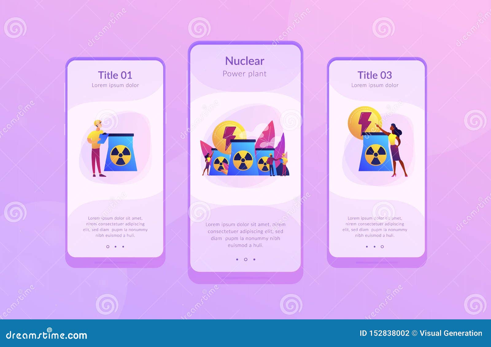 Nuclear Energy App Interface Template. Stock Vector - Illustration of ...
