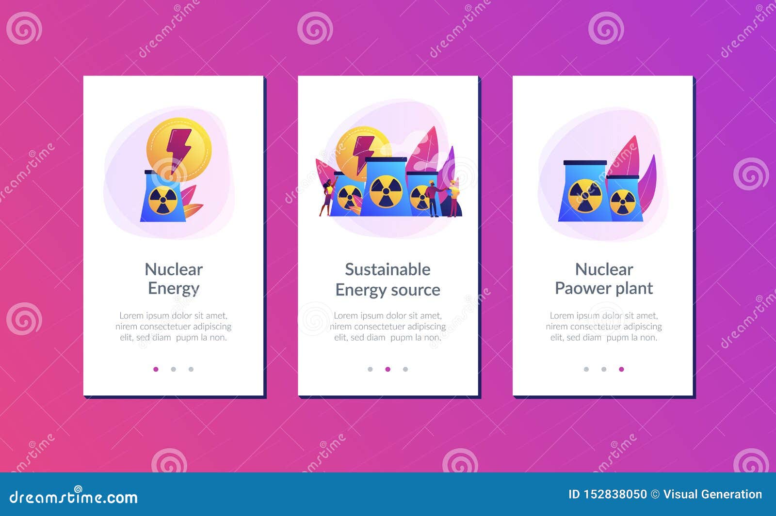 Nuclear Energy App Interface Template. Stock Vector - Illustration of ...