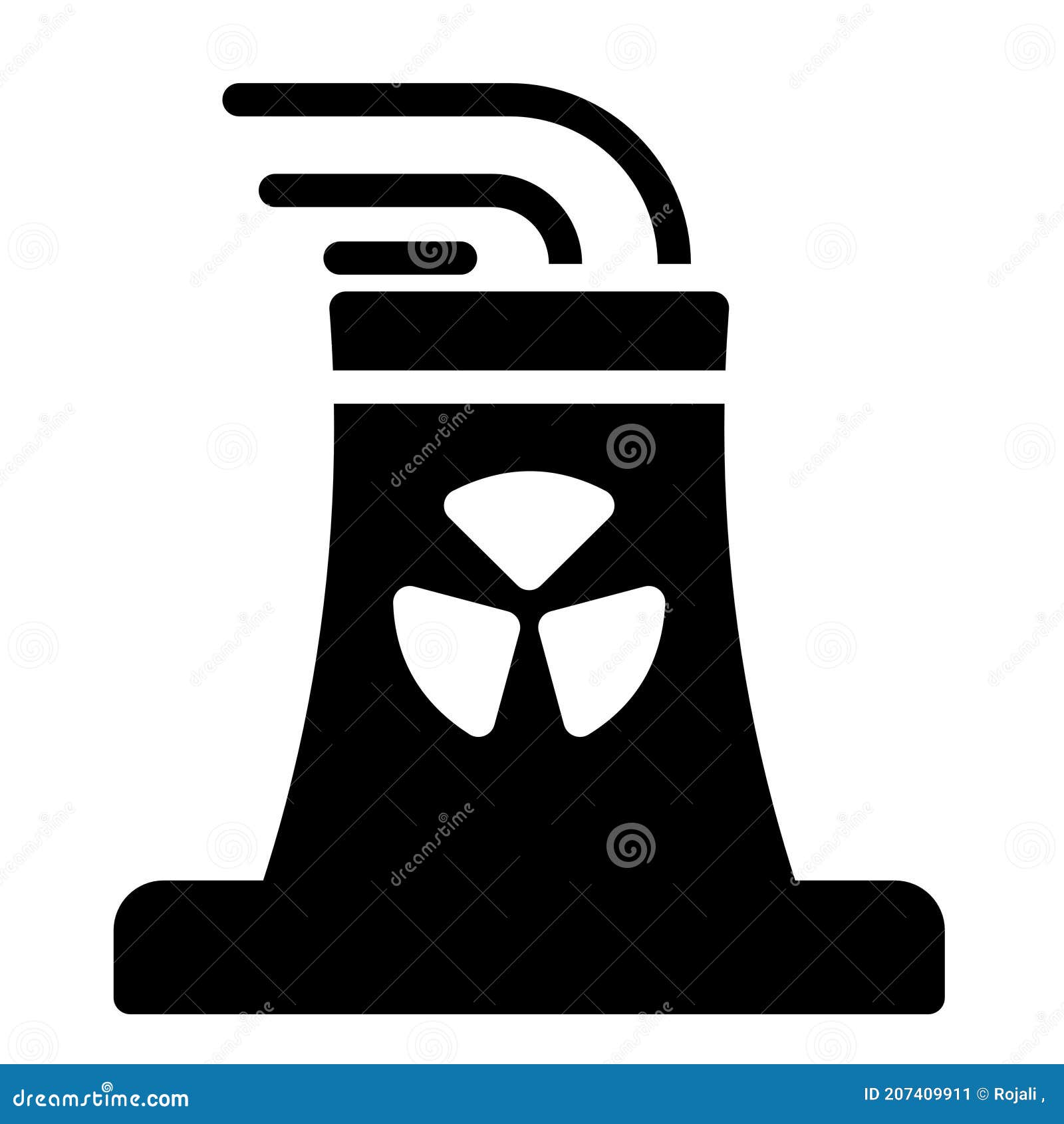 Nuclear Energy Icon Logo or Illustration with Solid Stroke Style Vector ...