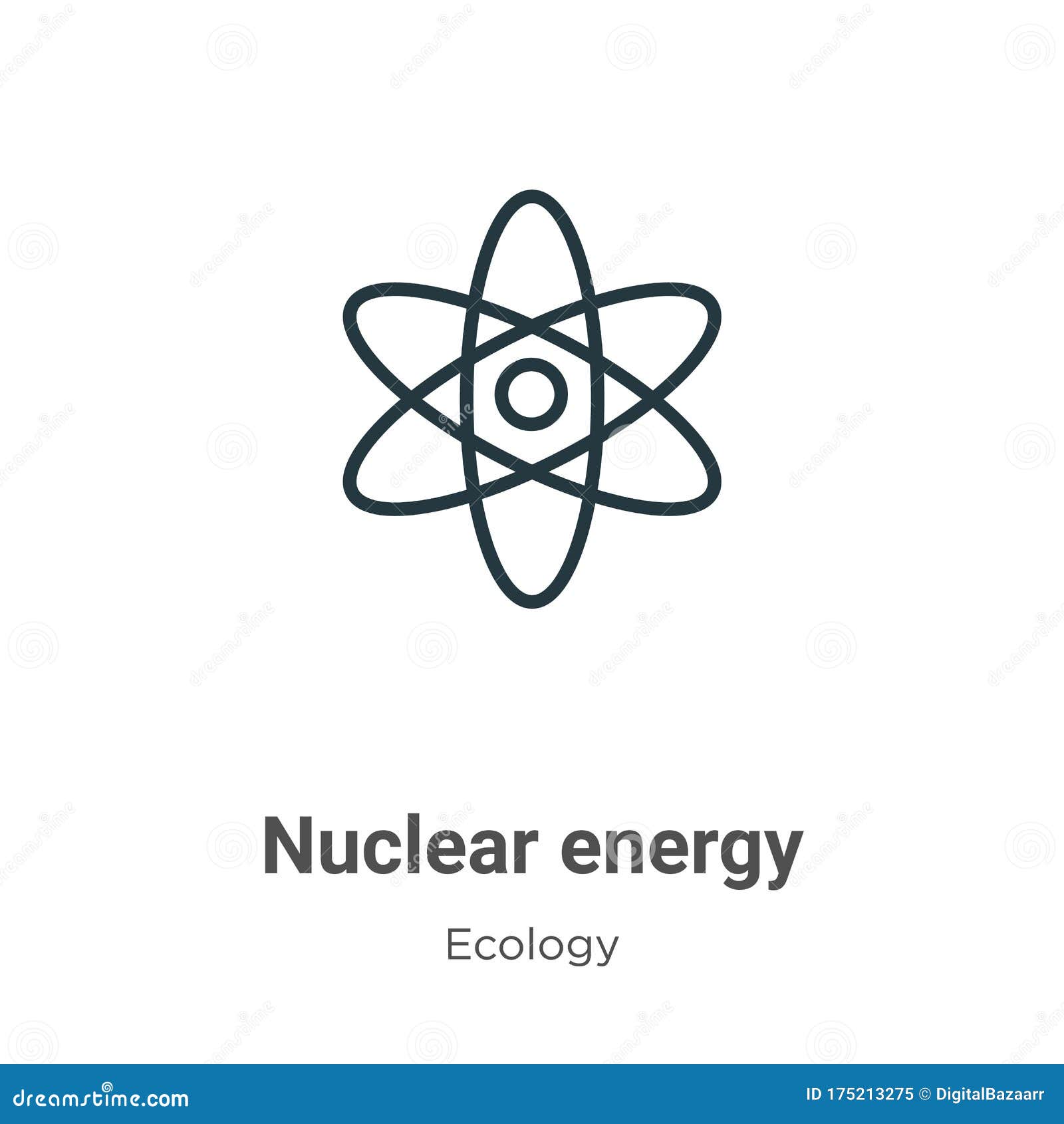 Nuclear Energy Outline Vector Icon. Thin Line Black Nuclear Energy Icon ...