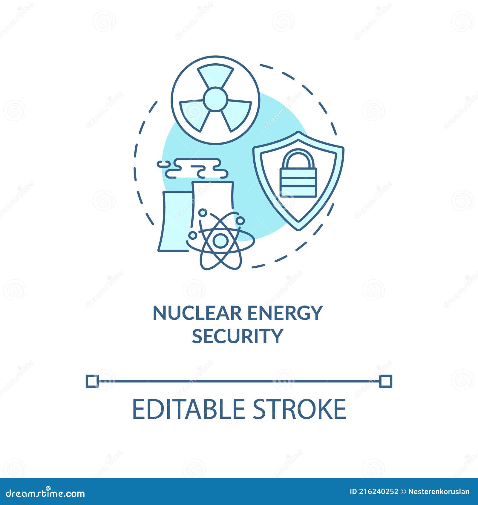 Nuclear Energy Security Concept Icon Stock Vector - Illustration of ...