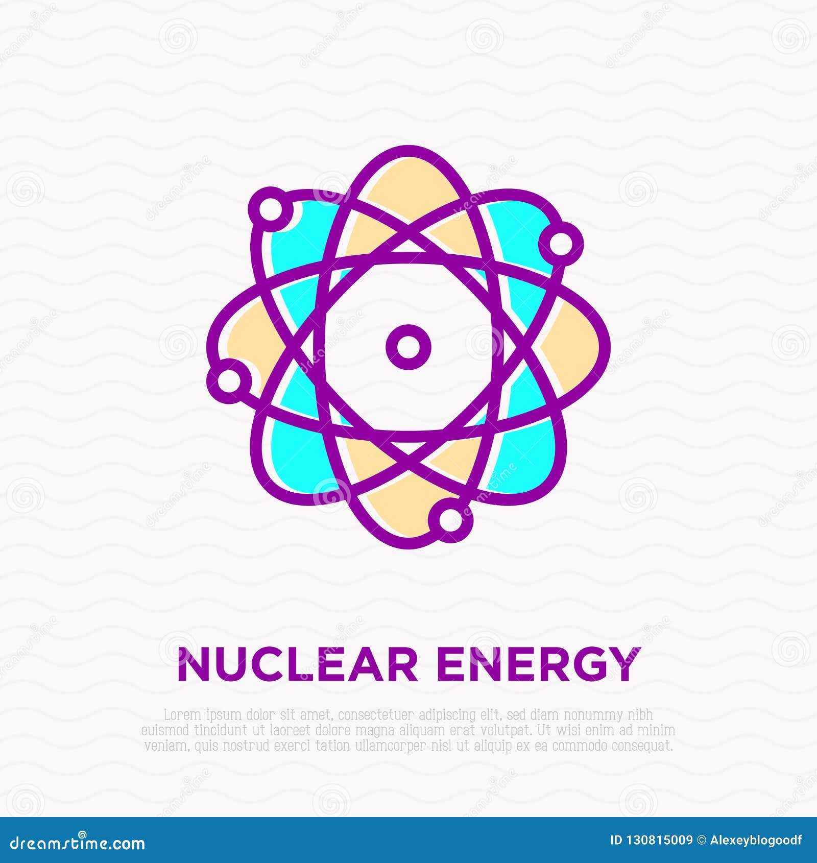Around The Atom, Gamma Waves, Protons, Neutrons And Electrons. Cartoon ...