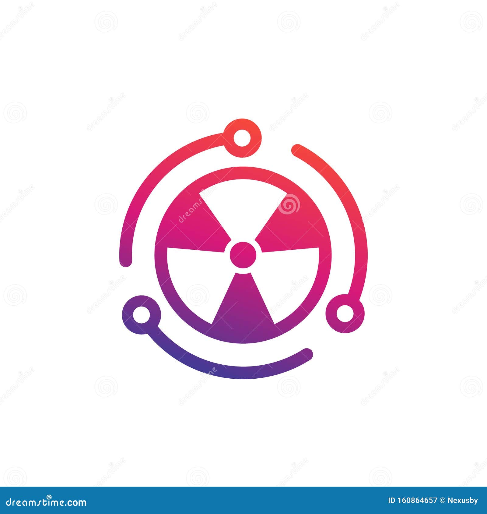 Nuclear Energy Vector Icon on White Stock Vector - Illustration of ...