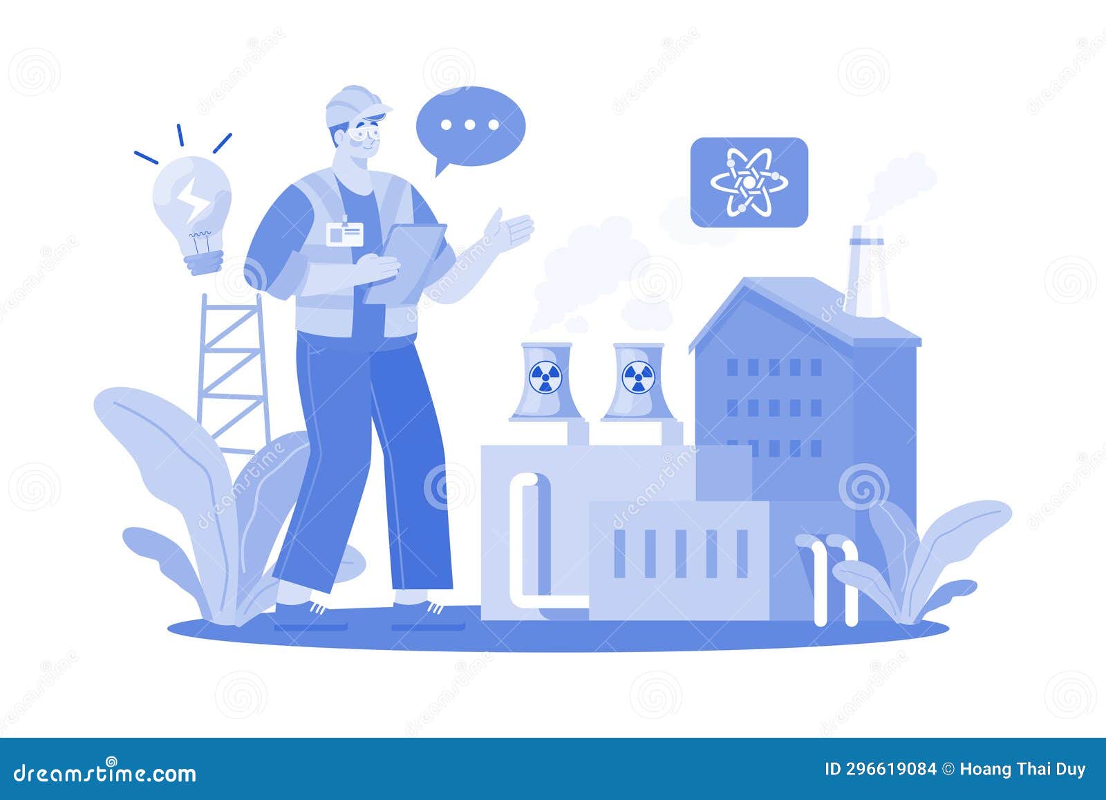 Nuclear Engineer Illustration Concept on a White Background Stock ...