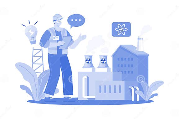 Nuclear Engineer Illustration Concept on a White Background Stock ...
