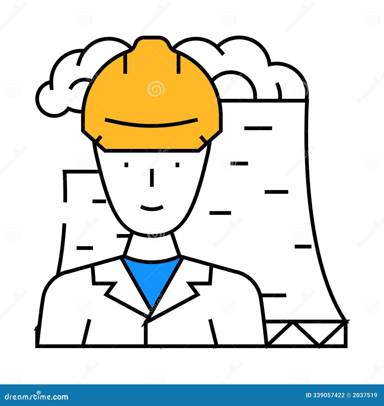 Nuclear Engineer Worker Icon Color Illustration Stock Vector ...