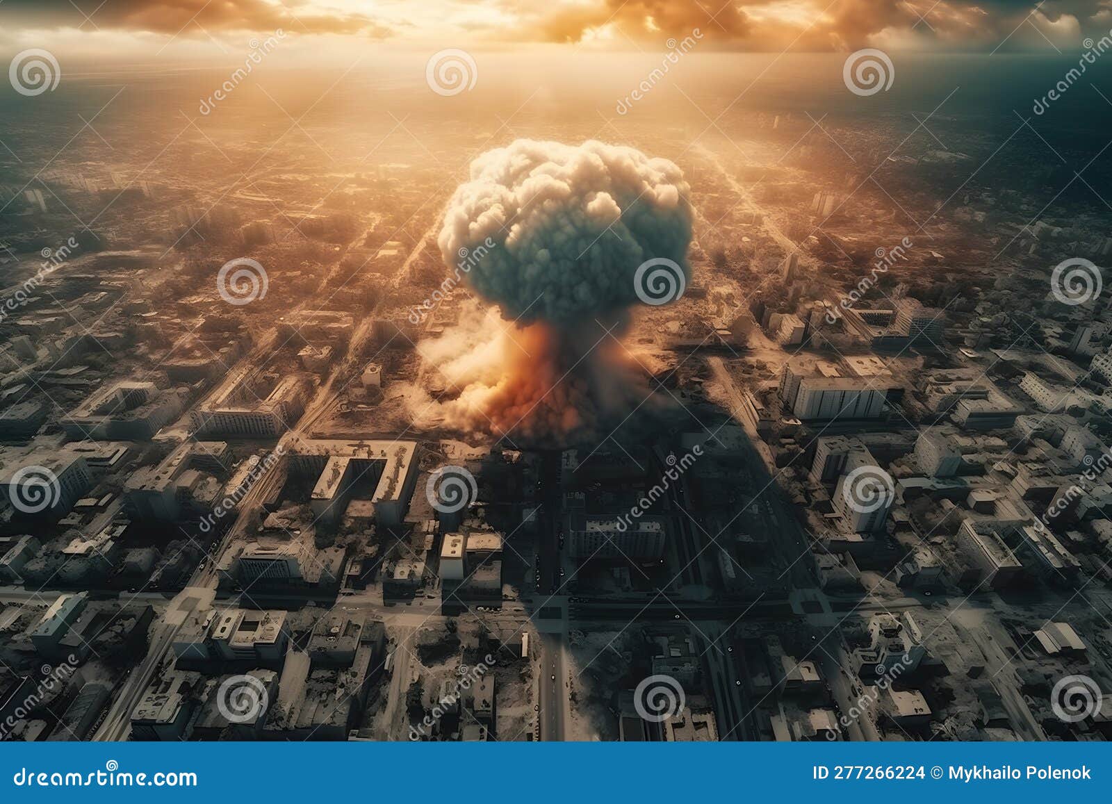 Nuclear Explosion in the City. Neural Network AI Generated Stock ...