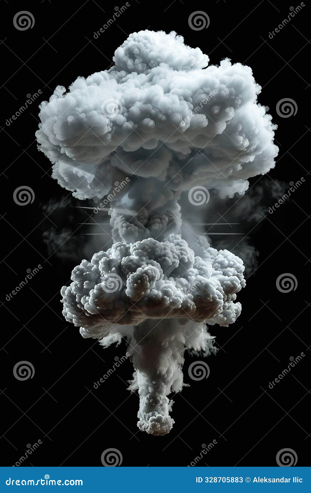 Nuclear Explosion Cloud Isolated on Black Background. Generative Ai ...