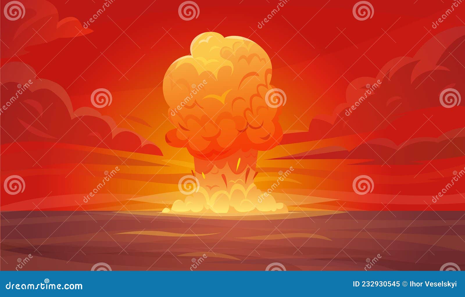 Nuclear Explosion Composition Stock Vector - Illustration of radiation ...