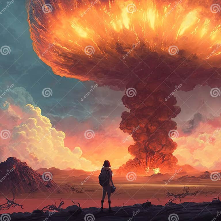 Nuclear explosion stock illustration. Illustration of nuclear - 273059584