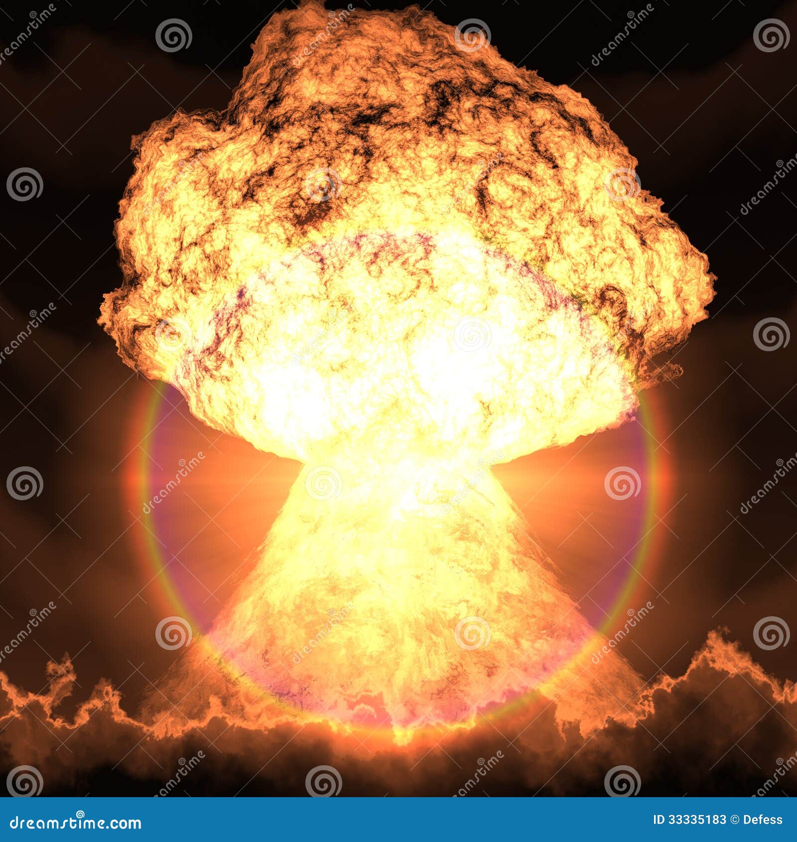 Nuclear explosion. stock illustration. Illustration of fire - 33335183