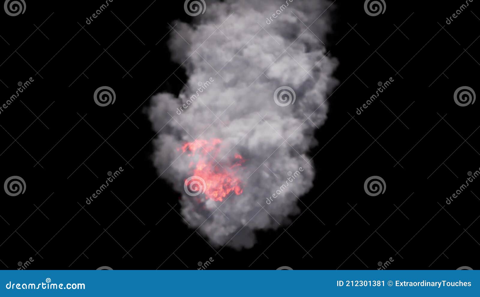 A Nuclear Explosion with Dense Gray Smoke Rising Upwards Isolated by ...