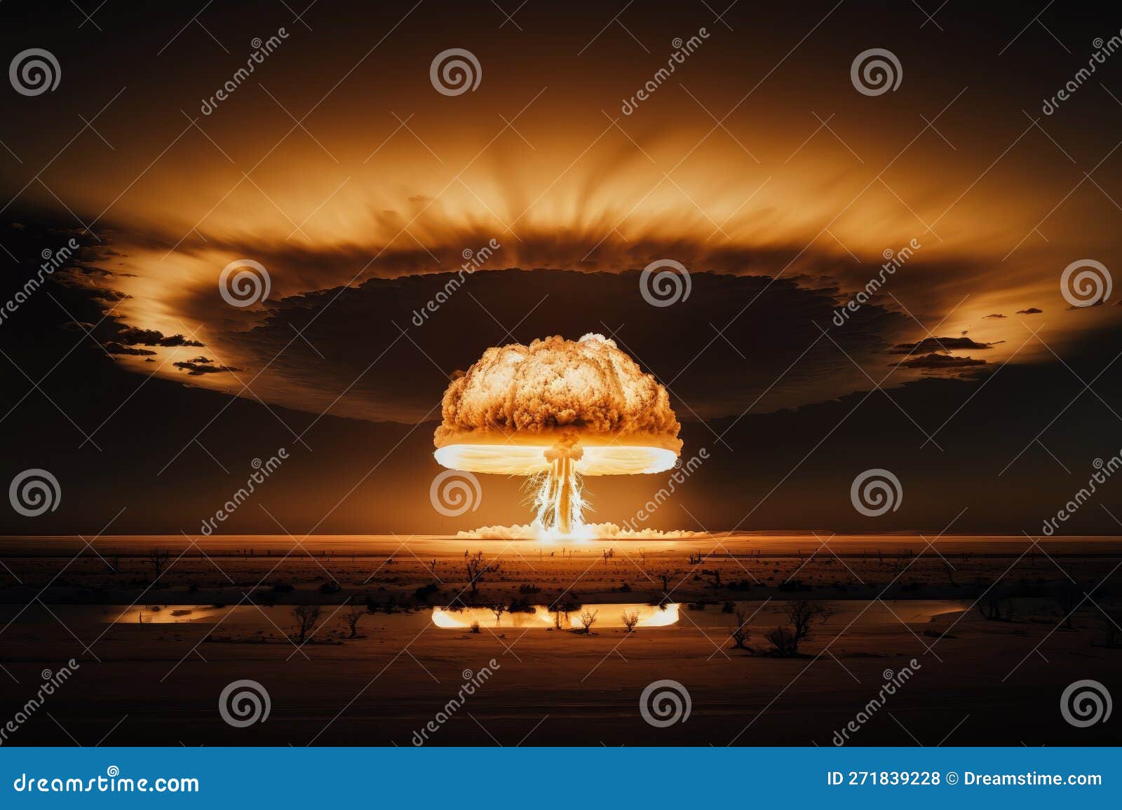 A Nuclear Explosion in the Distance Stock Illustration - Illustration ...