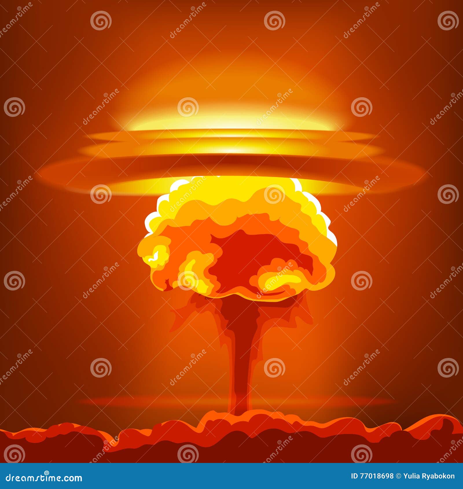 Nuclear Explosion with Dust Stock Vector - Illustration of disaster ...