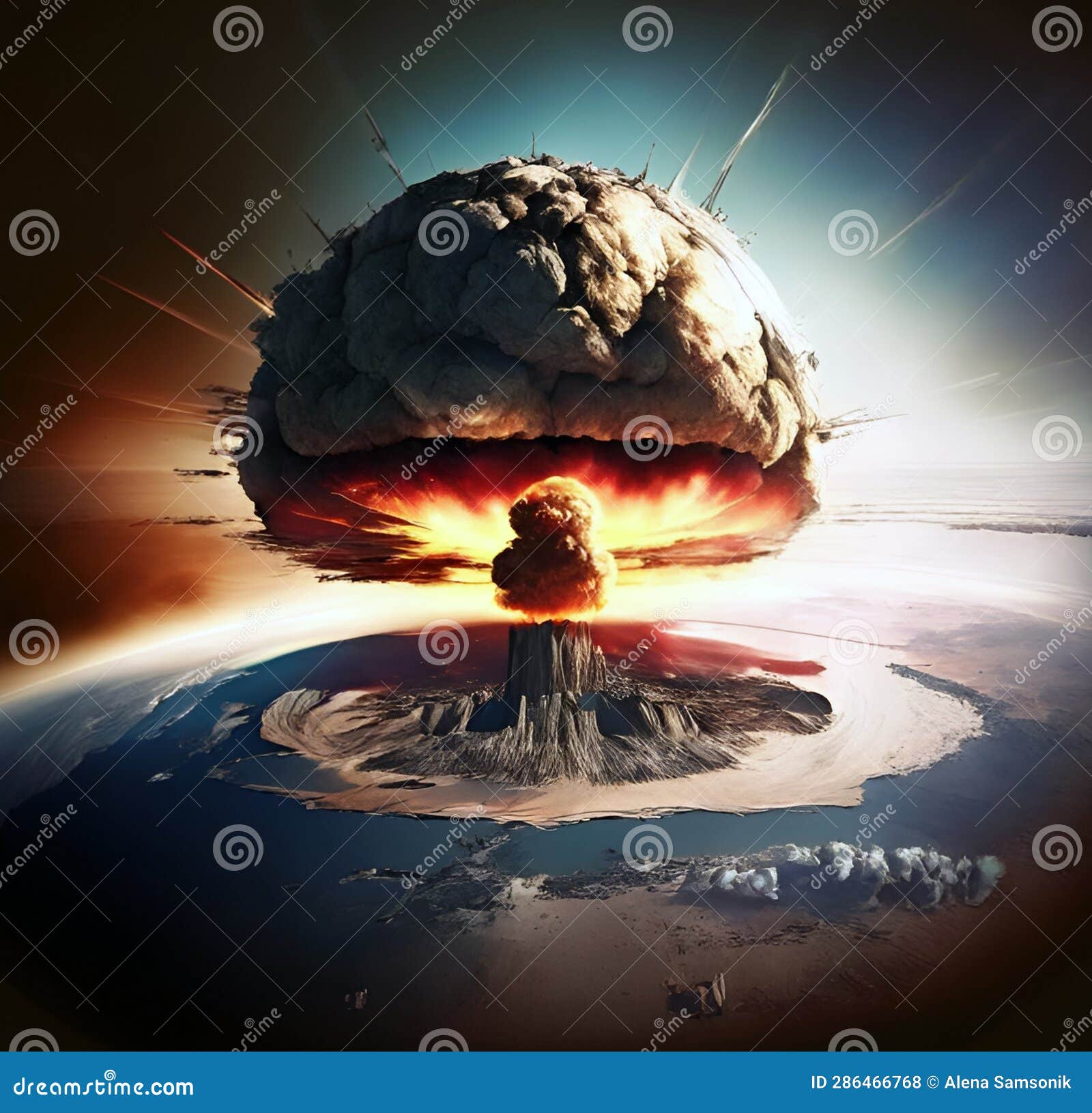 A Nuclear Explosion. Generative Artificial Intelligence. Stock ...