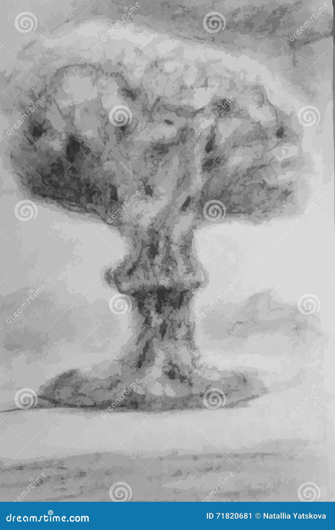 Nuclear Explosion Black And White