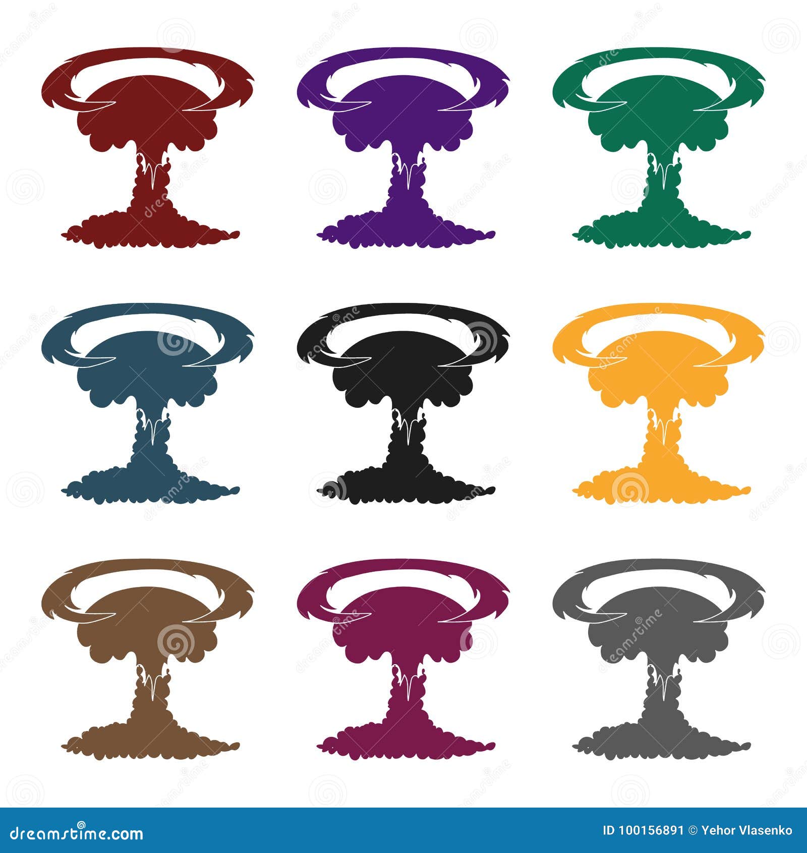 Nuclear Explosion Icon in Black Style Isolated on White Background ...