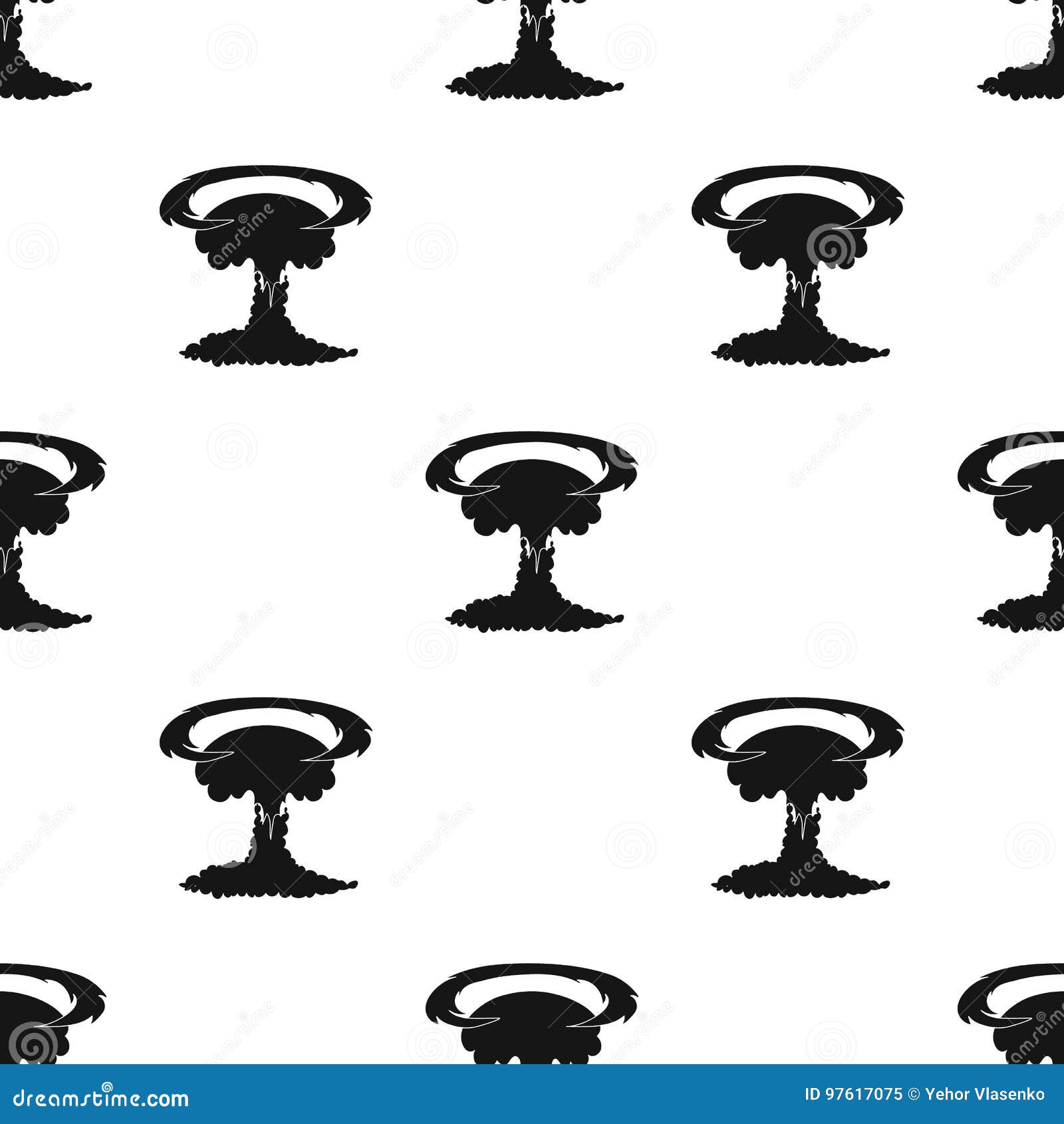 Nuclear Explosion Icon in Black Style Isolated on White Background ...