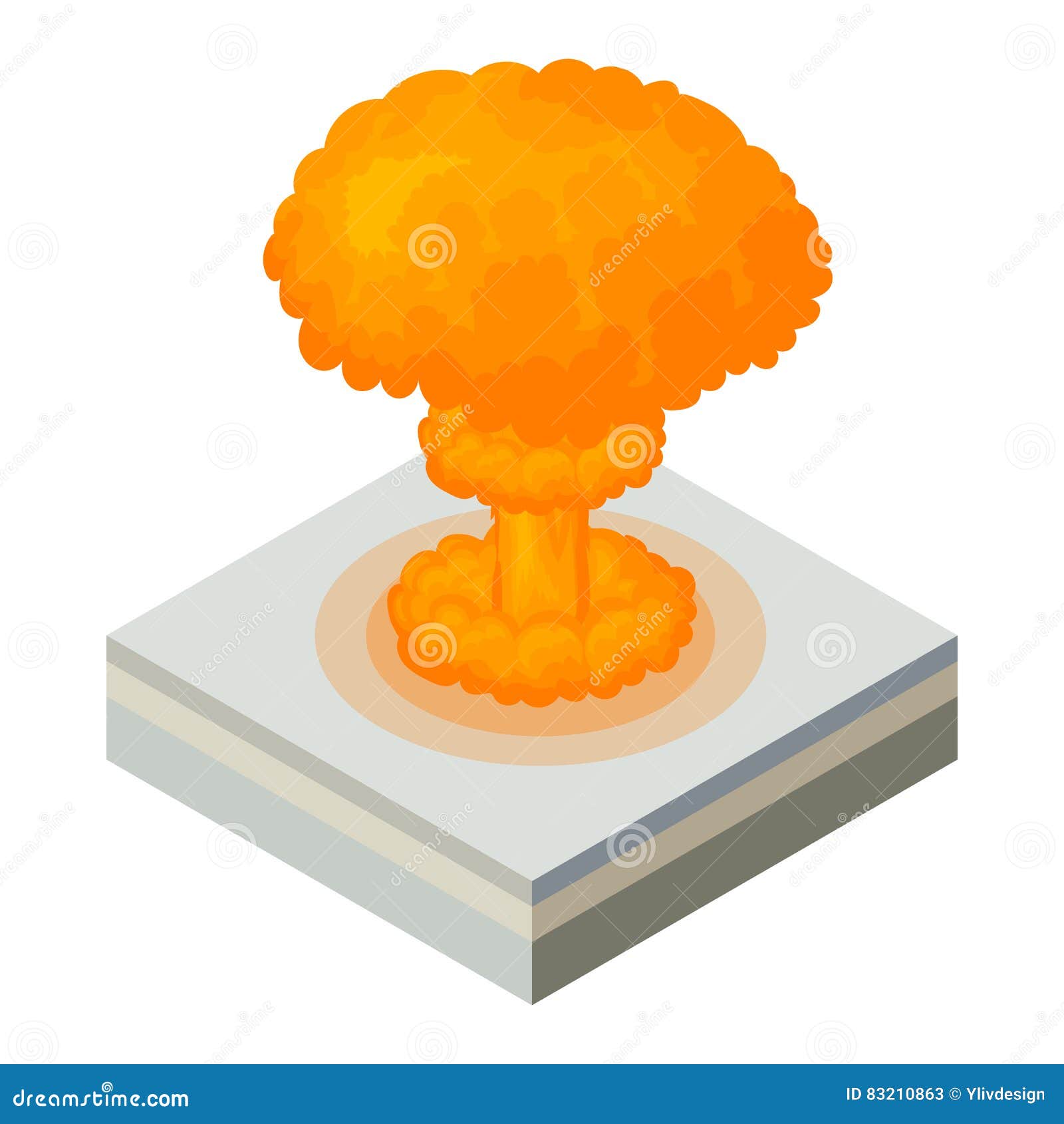Nuclear Explosion Icon, Cartoon Style Stock Vector - Illustration of ...