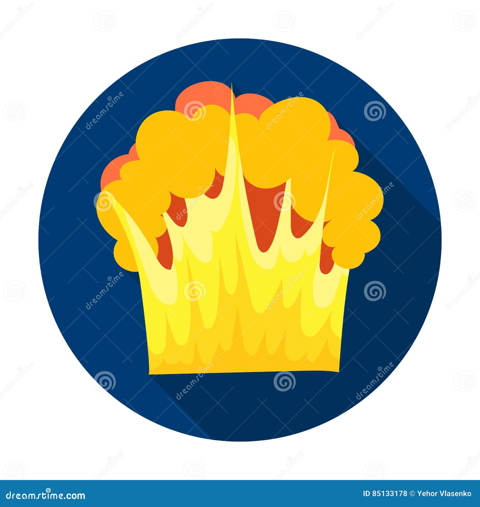 Nuclear Explosion Icon In Flat Style Isolated On White Background ...