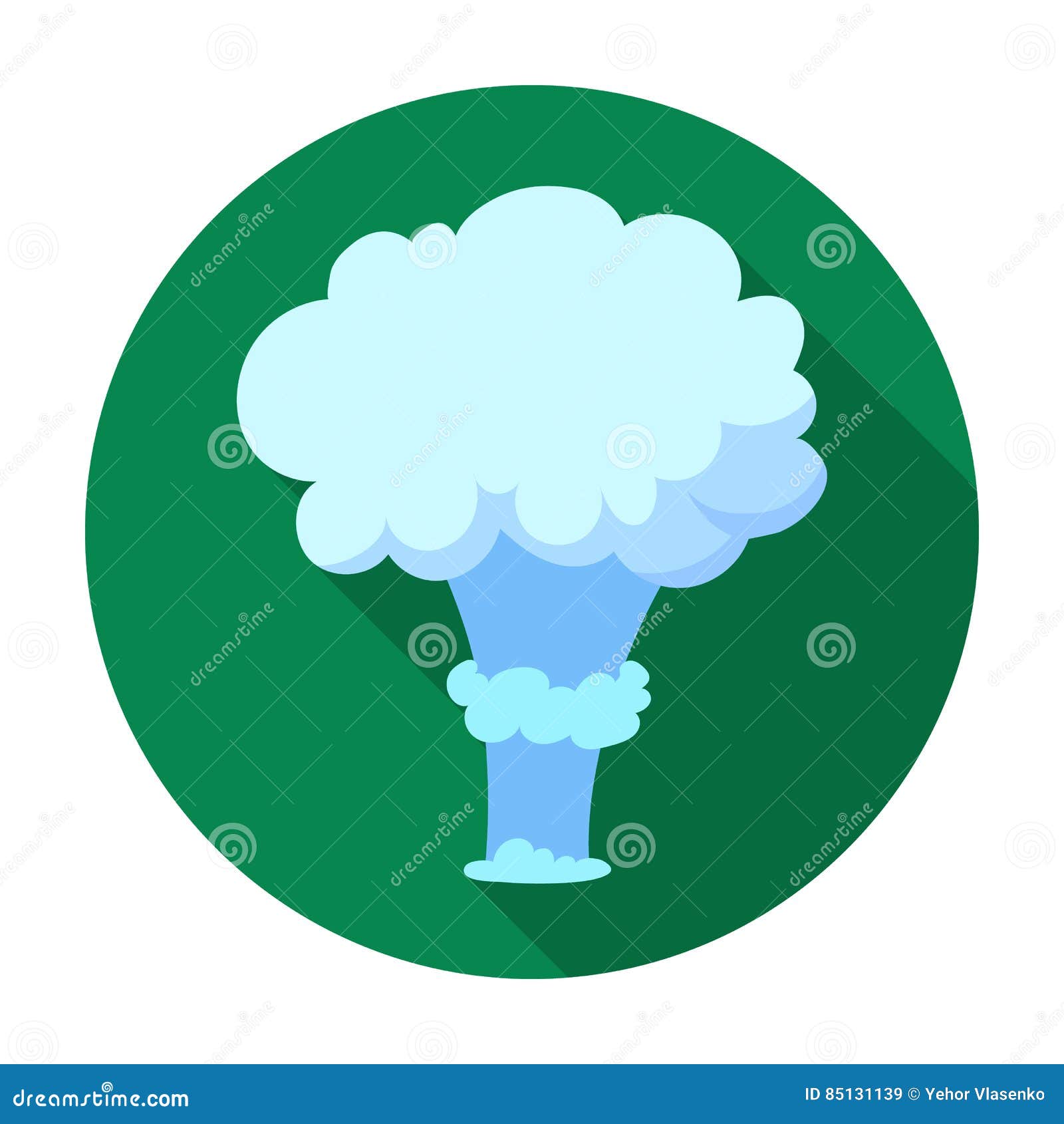 Nuclear Explosion Icon in Flat Style Isolated on White Background ...