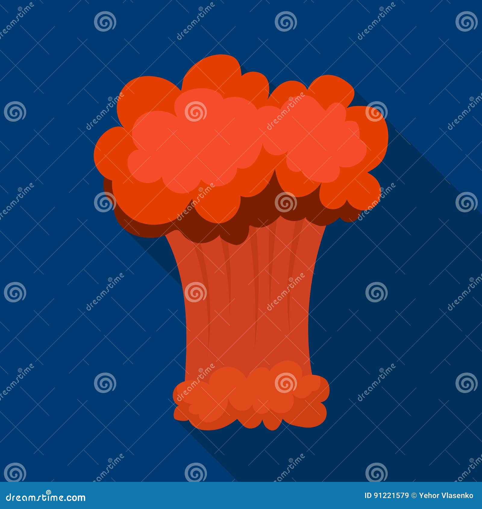 Nuclear Explosion Icon in Flat Style Isolated on White Background ...