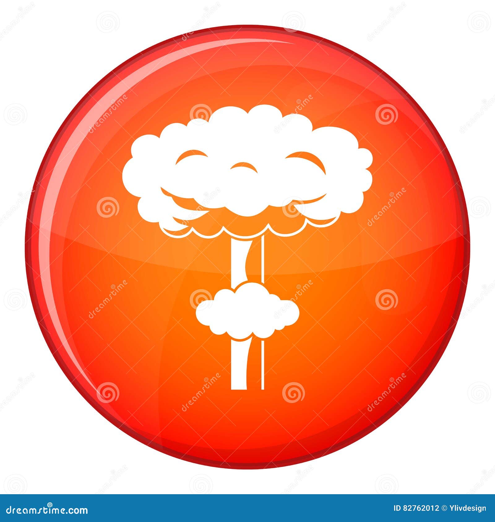 Nuclear Explosion Icon, Flat Style Stock Vector - Illustration of ...