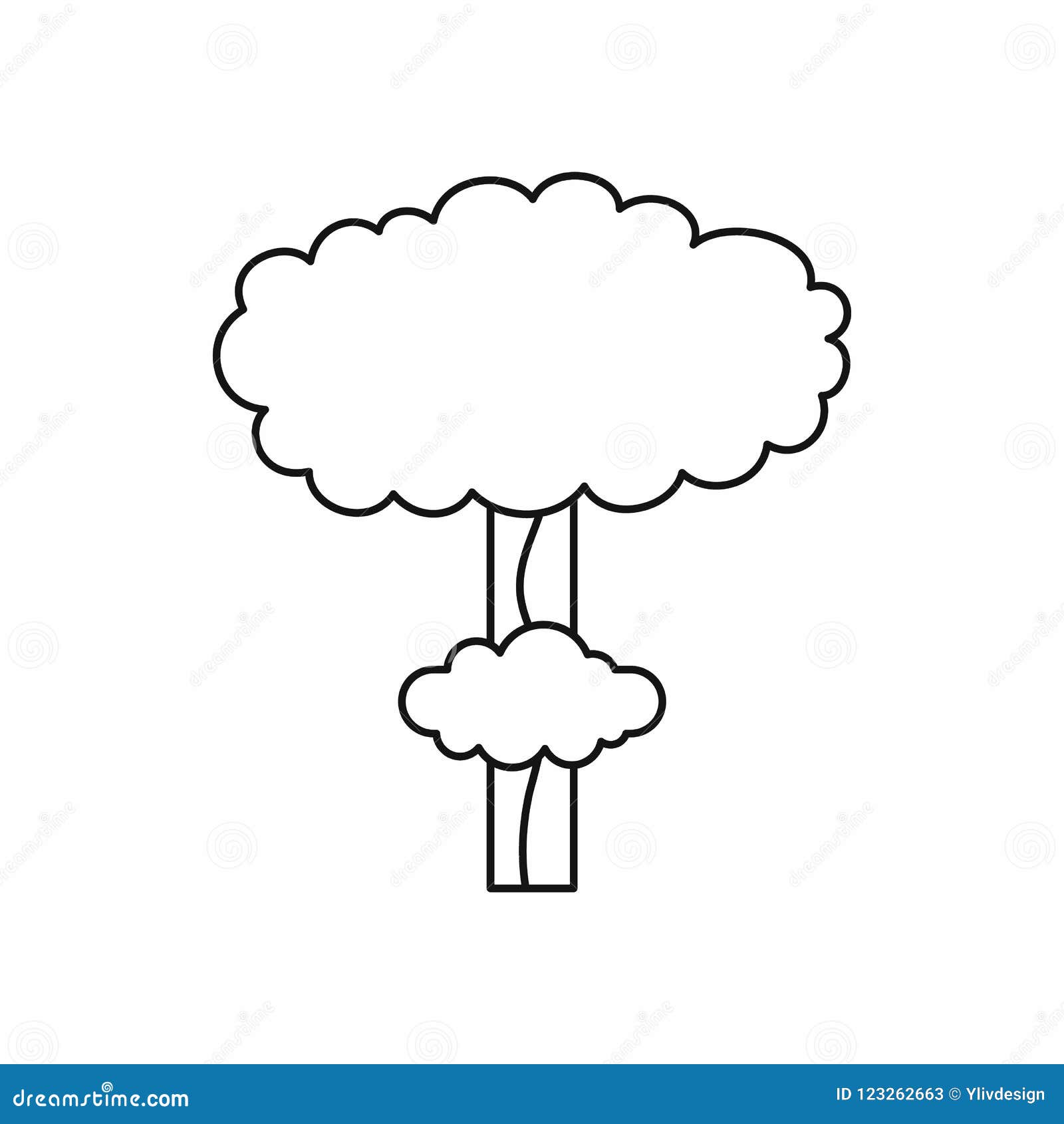 Nuclear Explosion Icon, Outline Style Stock Illustration - Illustration ...