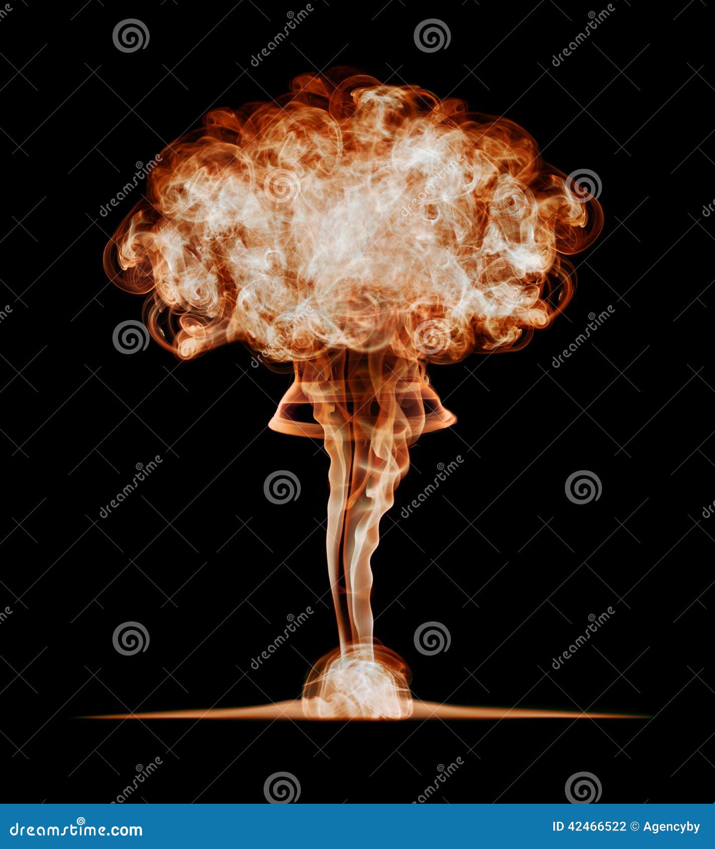 Nuclear Explosion, Isolated on Black Background Stock Photo - Image of ...