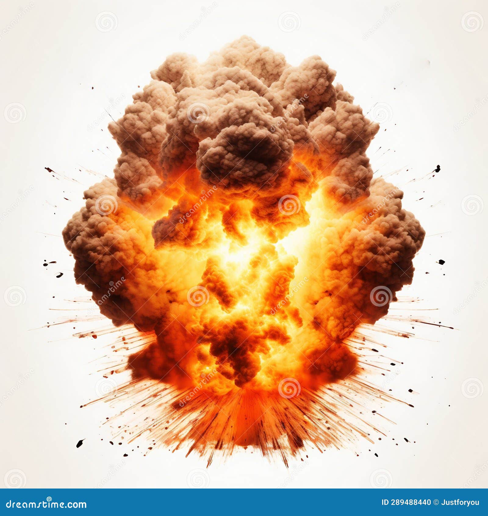 Nuclear Explosion Isolated on White Background. Generative Ai Stock ...