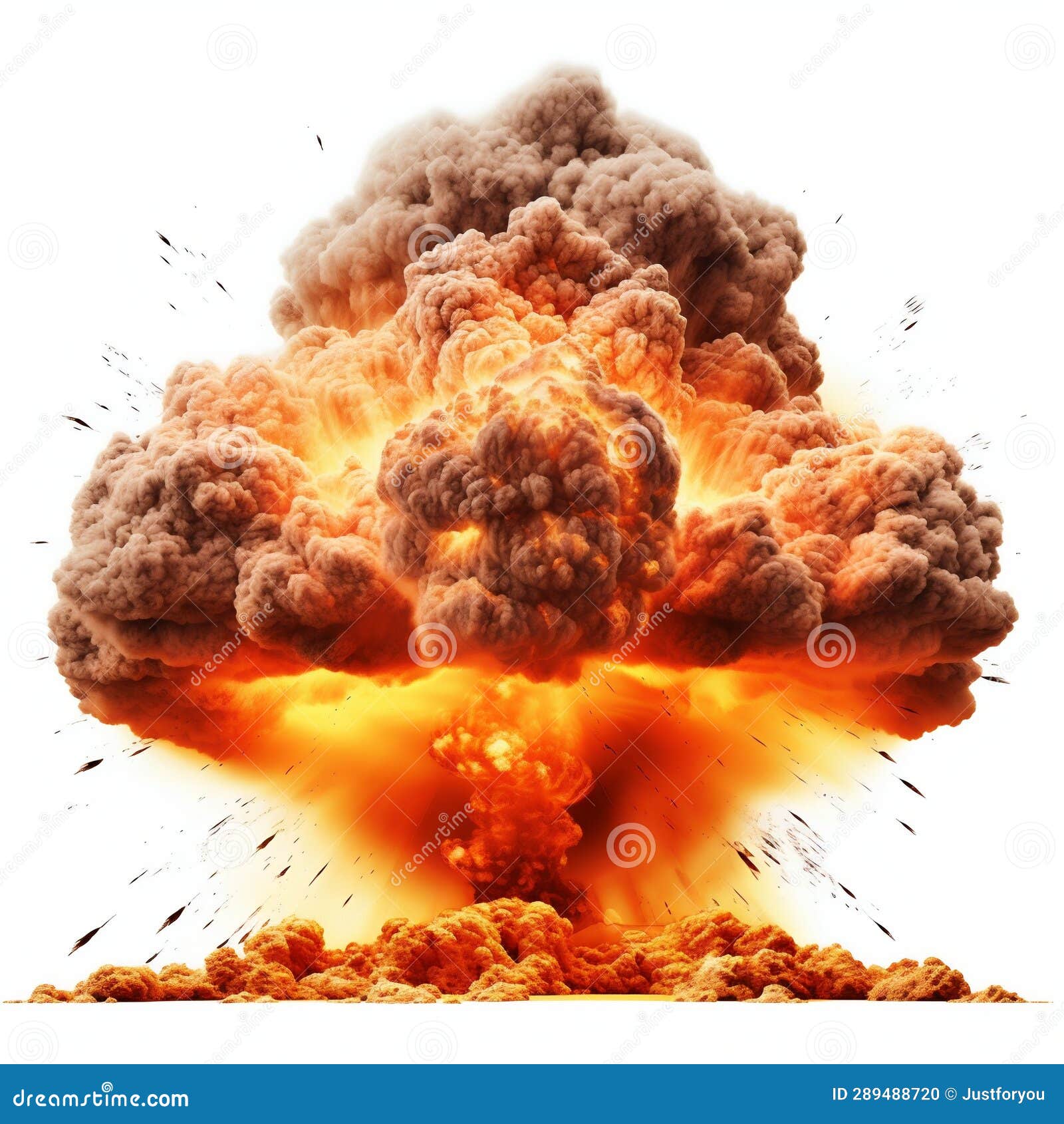 Nuclear Explosion Isolated on White Background. Generative Ai Stock ...