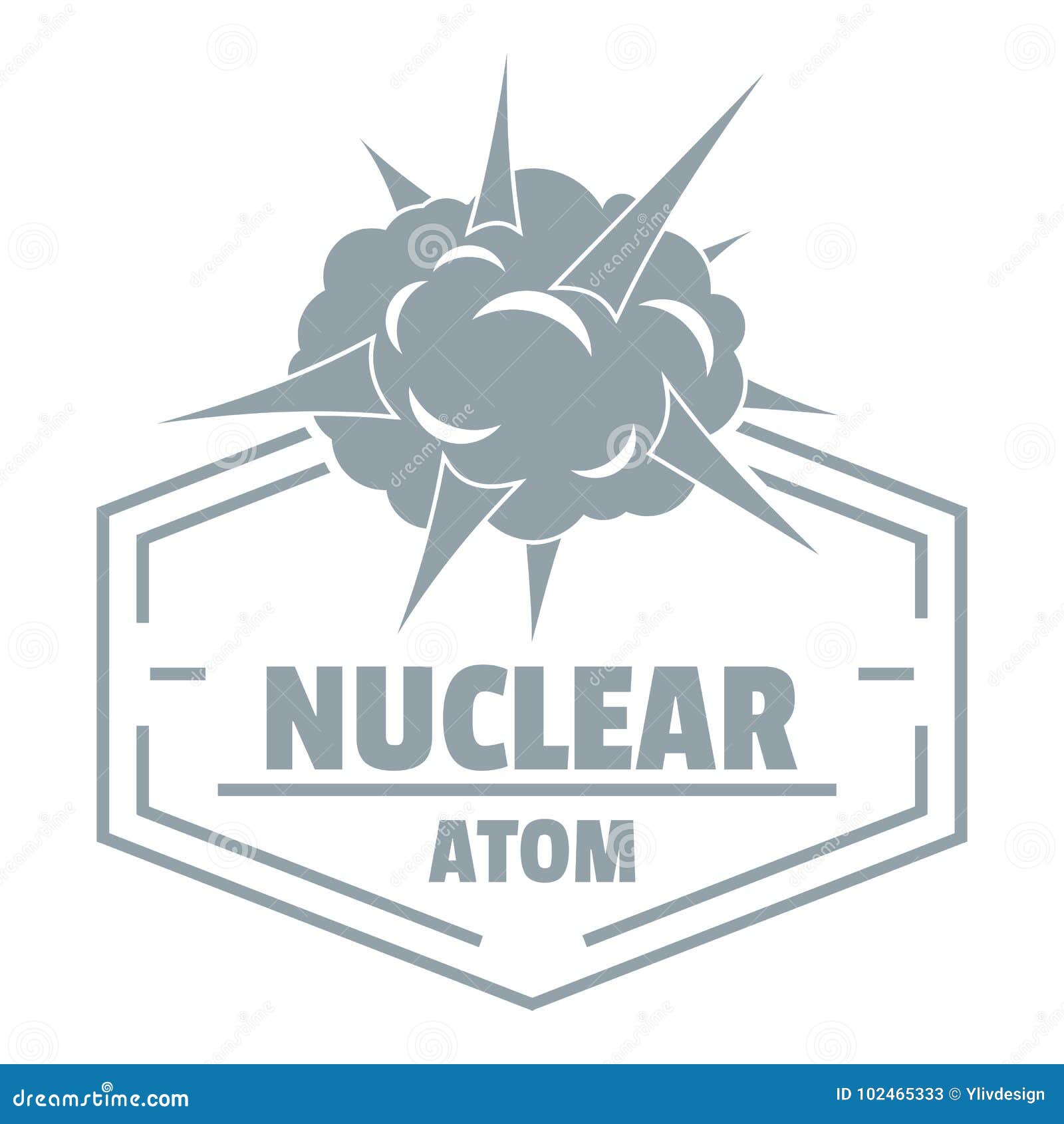 Nuclear Explosion Logo, Simple Gray Style Stock Vector - Illustration ...
