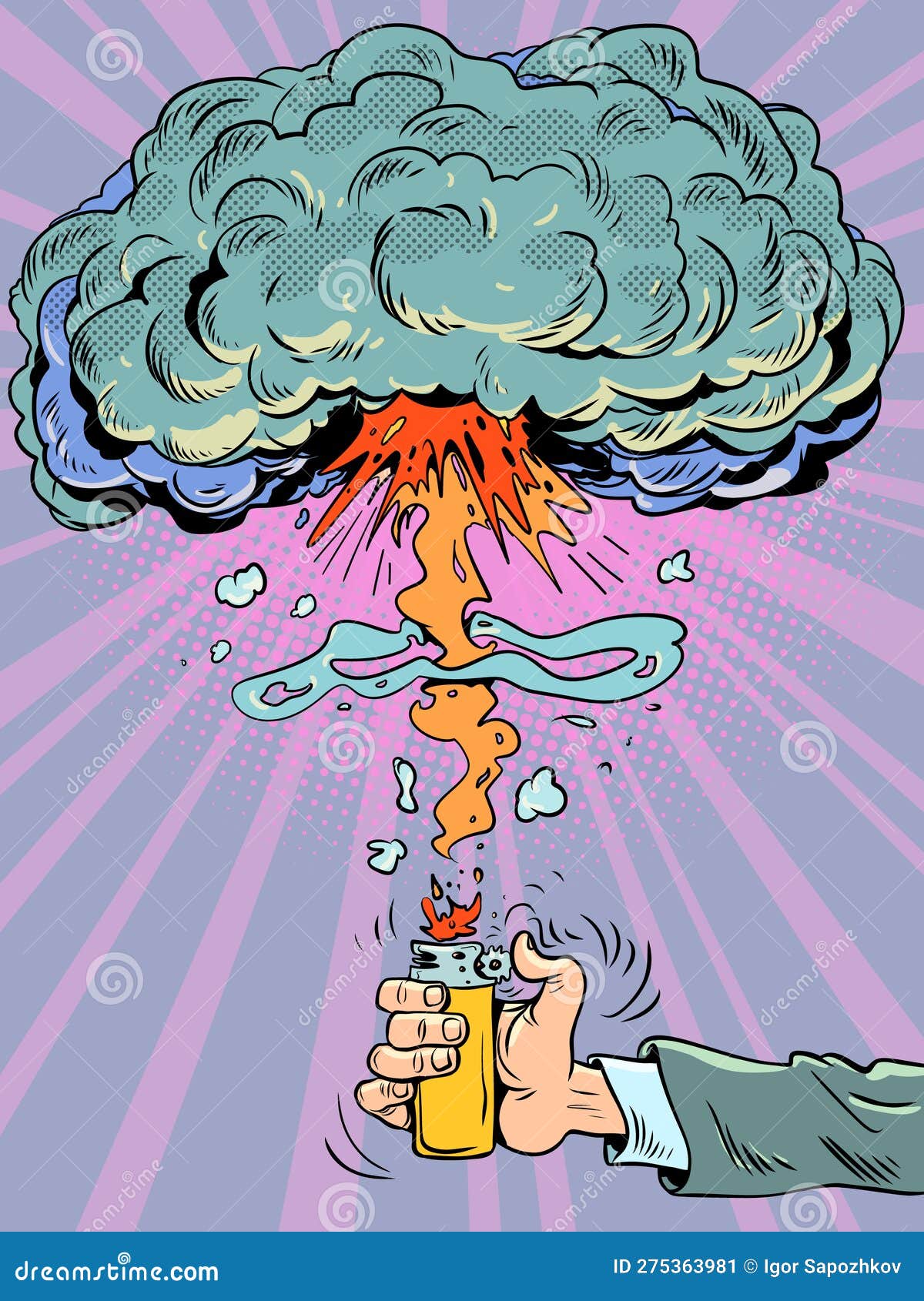 Nuclear Explosion Mushroom Consequences of Just One Action. High ...