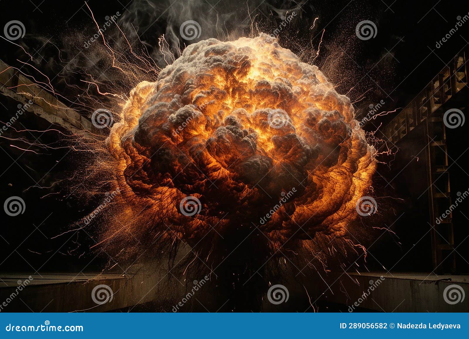 Nuclear Explosion in an Outdoor Setting. Symbol of Environmental ...