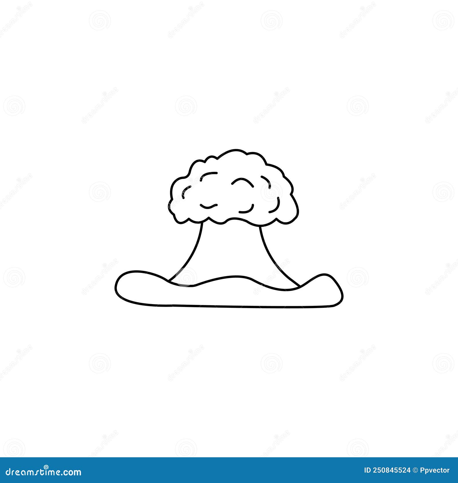 Nuclear Explosion Outline, Line. Vector Isolated Icon of Nuclear ...