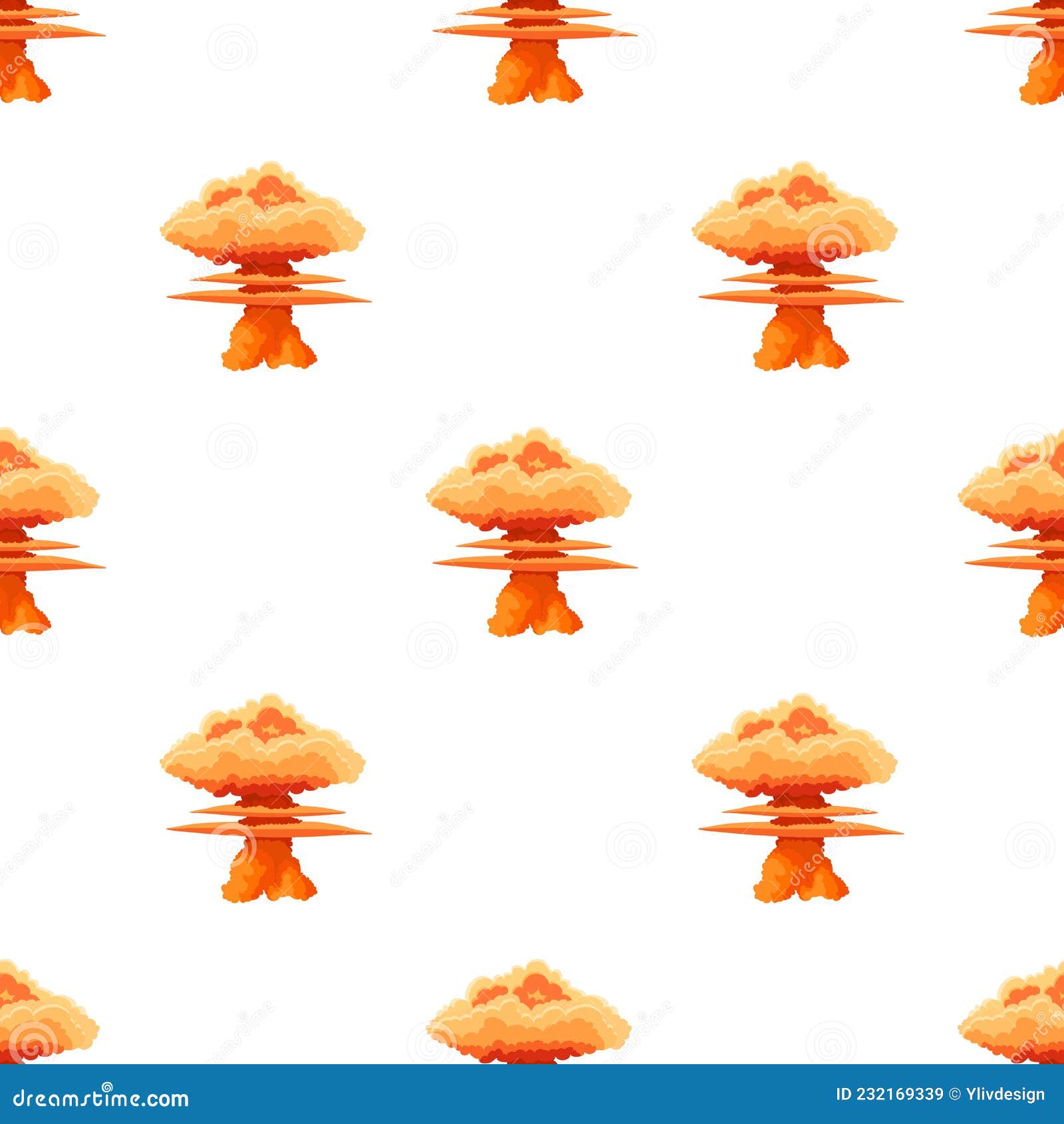 Nuclear Explosion Pattern Seamless Vector Stock Vector - Illustration ...