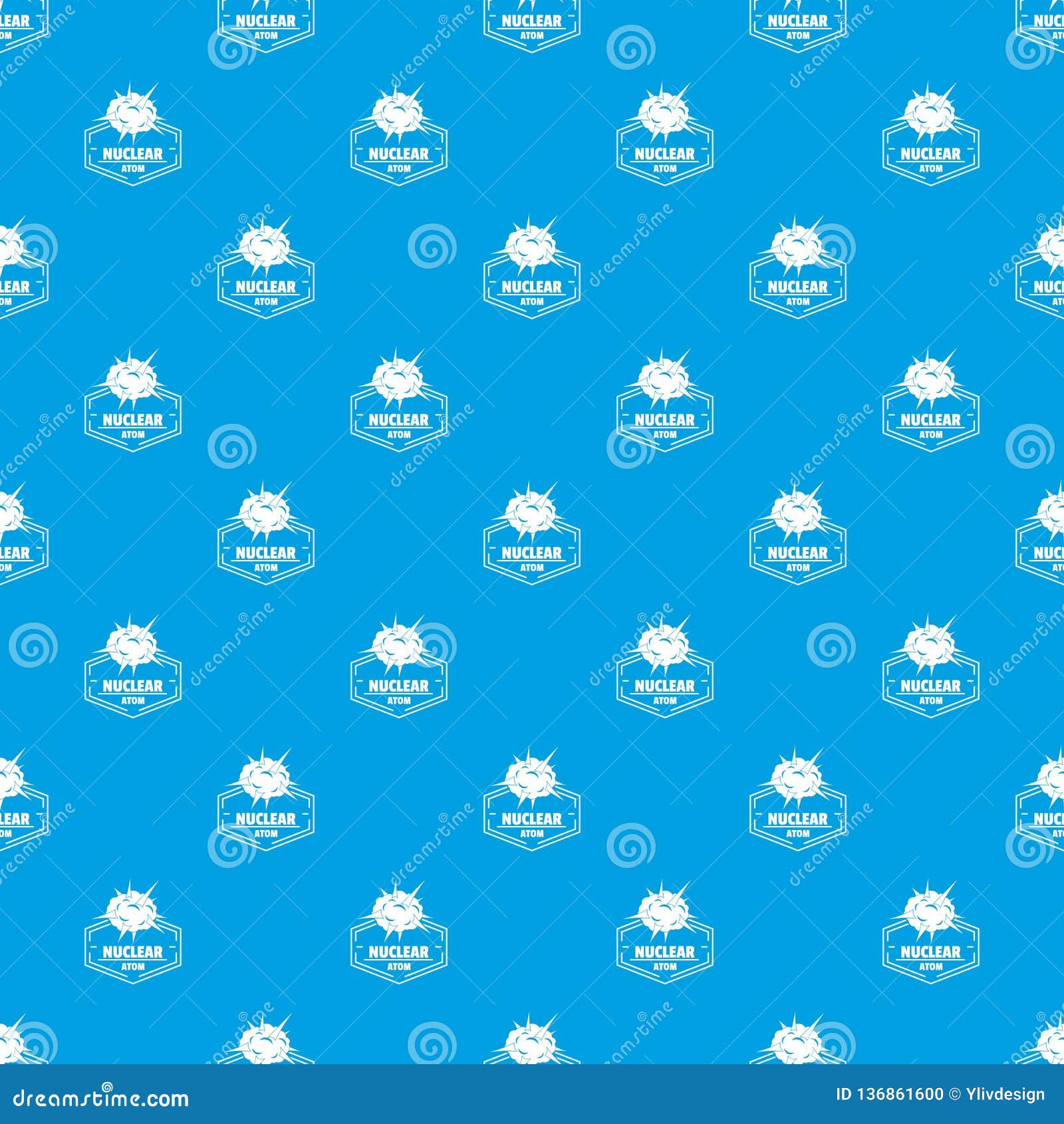 Nuclear Explosion Pattern Vector Seamless Blue Stock Vector ...