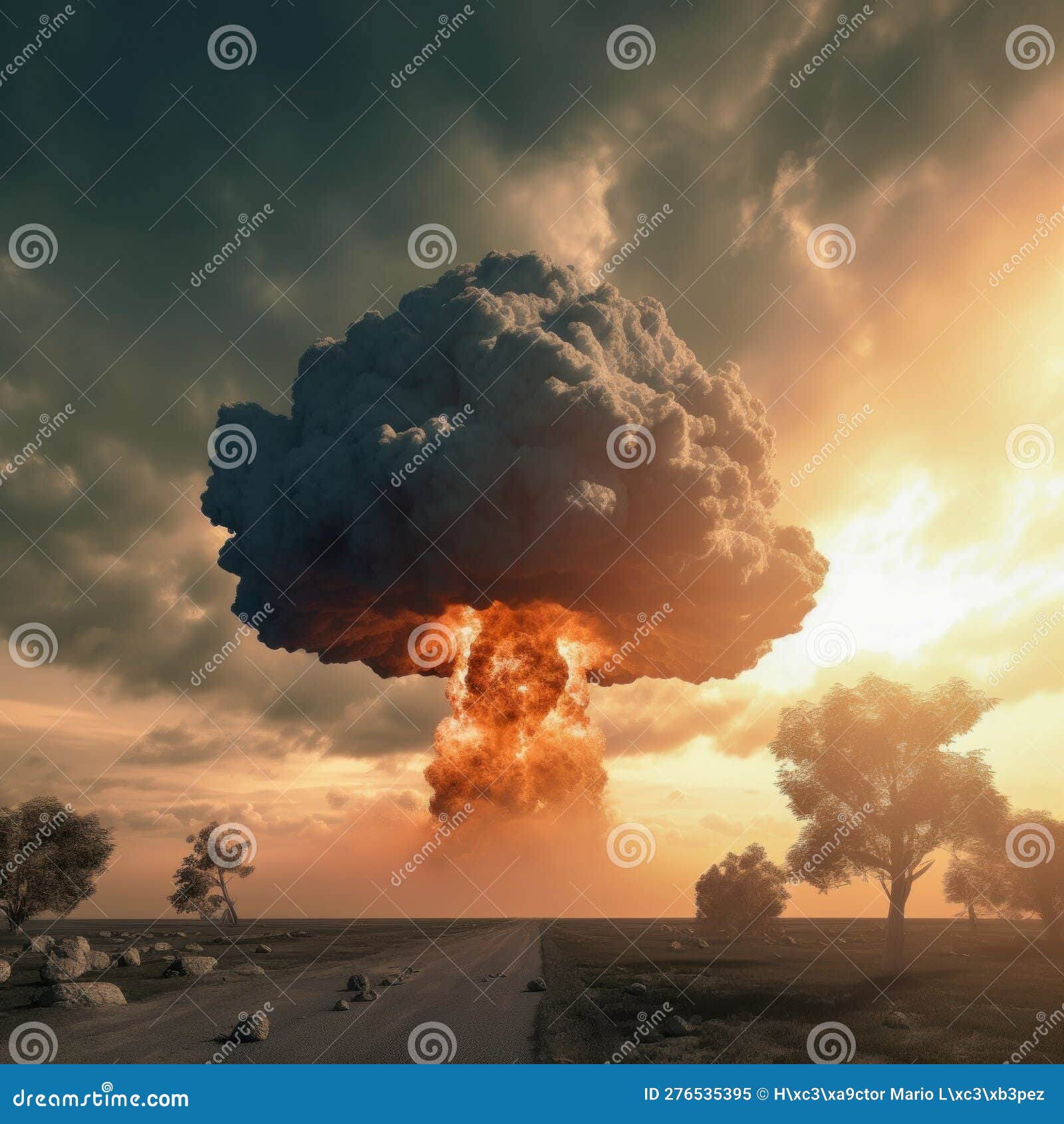 A Nuclear Explosion Set Up for Artwork Stock Illustration ...