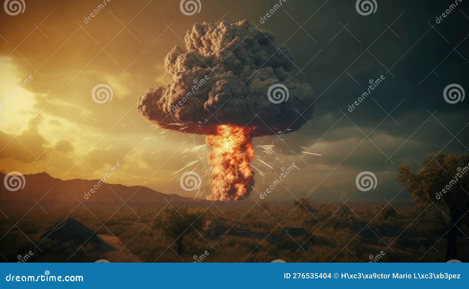 A Nuclear Explosion Set Up for Artwork Stock Illustration ...