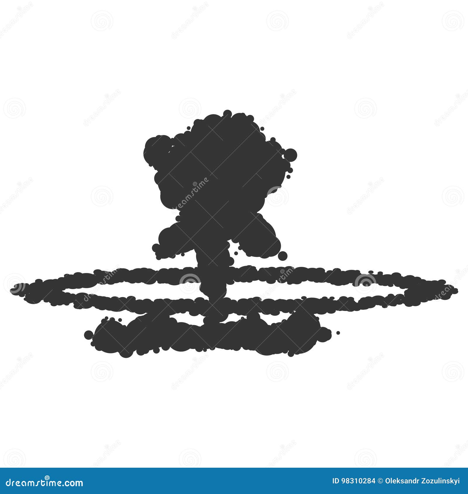 Nuclear Explosion Sign Illustration. Vector. Black Icon on White ...